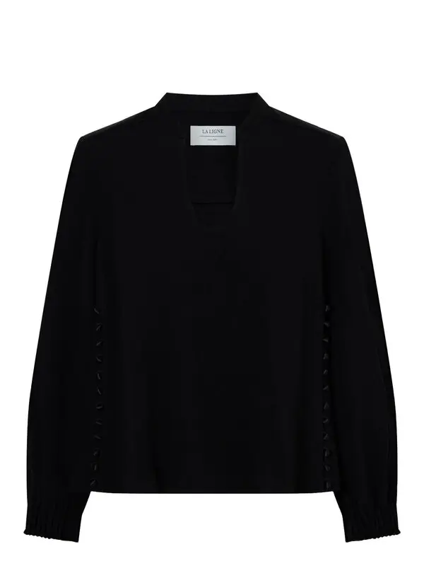 LA LIGNE Francine Button-detailed Crepe Blouse - Black
