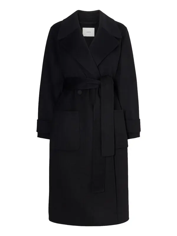 JOSEPH Arlina Belted Wool And Cashmere-blend Coat - Black