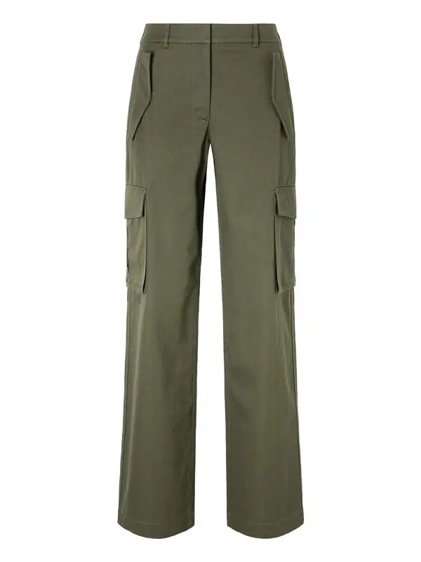 Burberry Freja Cotton-twill Straight-leg Pants - Green