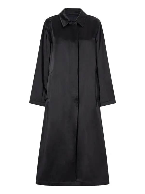 Dries Van Noten Cotton-blend Satin Longline Coat - Black