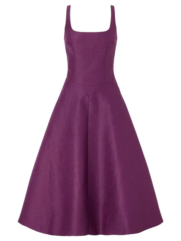 EMILIA WICKSTEAD Letisha Textured-satin Midi Dress - Purple