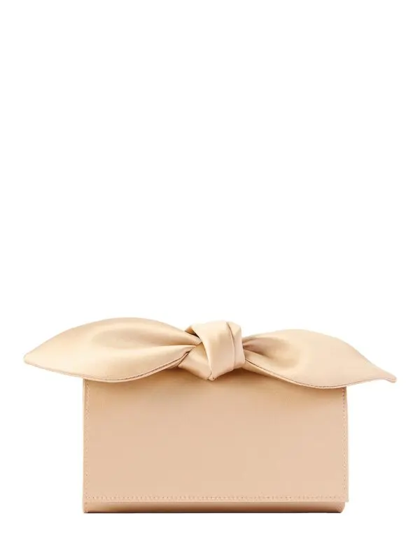 AQUAZZURA Bow Tie Mini Clutch - Gold