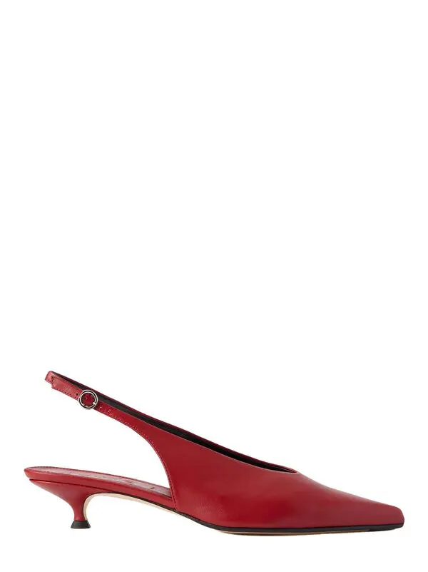 AeydĒ Camila Leather Slingback Pumps - Red