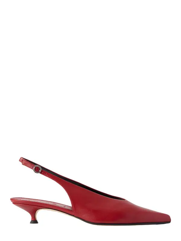 AeydĒ Camila Leather Slingback Pumps - Red