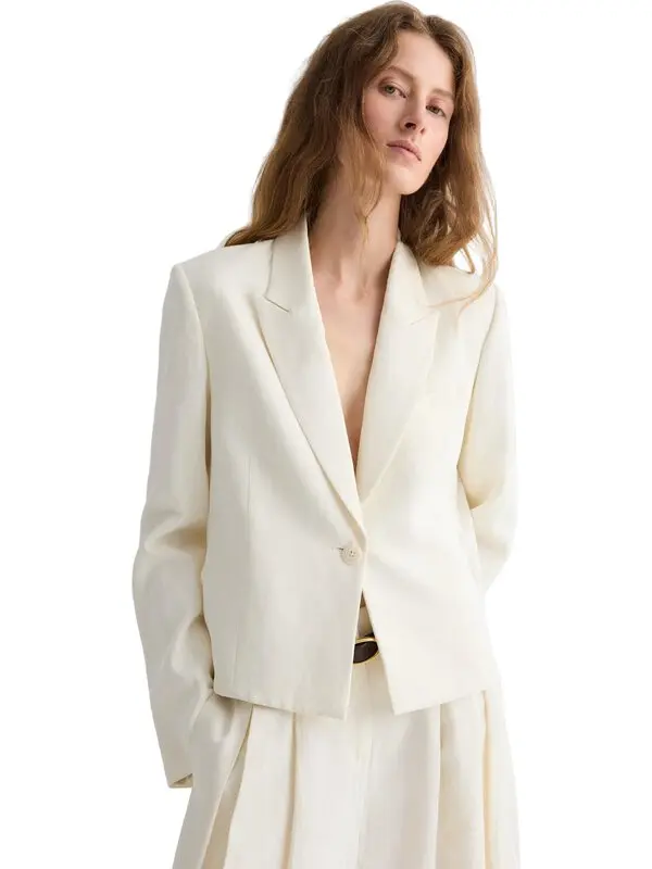 TWP Sawyer Cropped Blazer - Bone