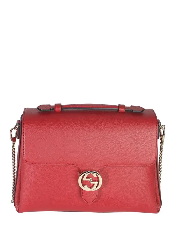 Gucci Interlocking G Top Handle Bag - Red