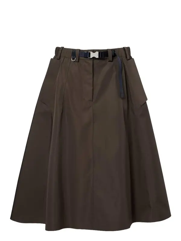 Prada Belted Midi Skirt - Brown