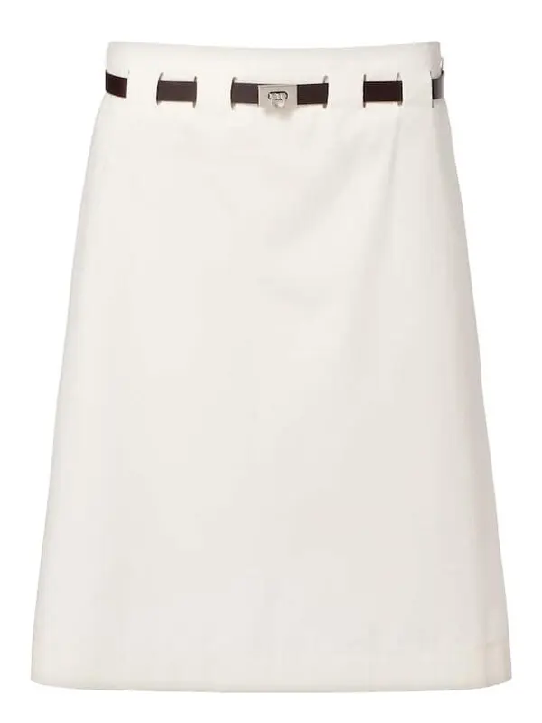 FERRAGAMO Belted Mini Skirt - White