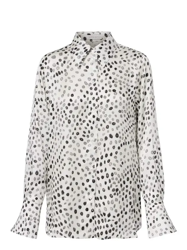 Nina Ricci Printed Satin Blouse - White