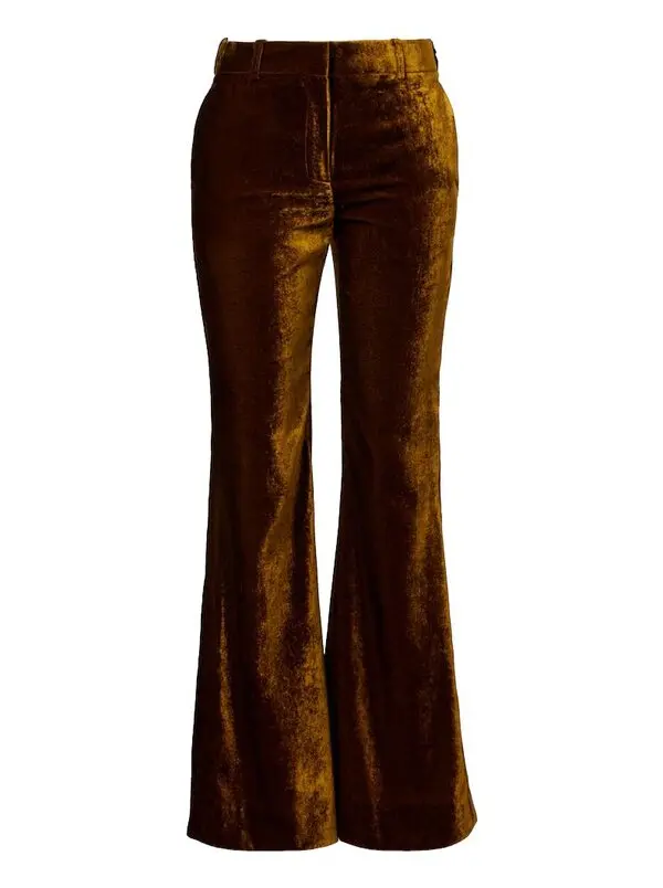 Nina Ricci Velvet Flared Pants - Gold
