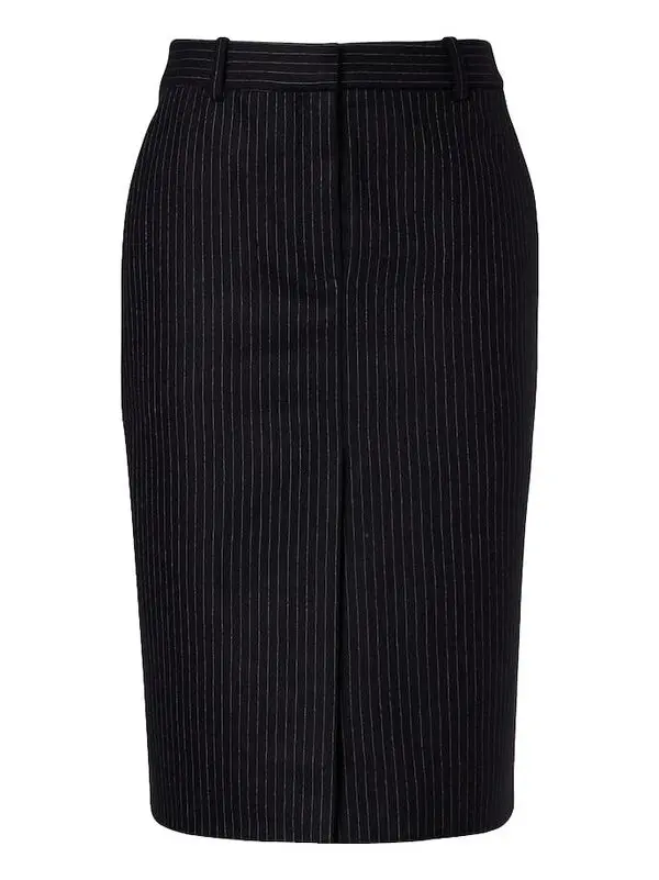 Nina Ricci Pinstriped Wool-blend Pencil Skirt - Black