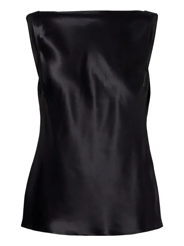 Nina Ricci Silk-blend Satin Top - Black