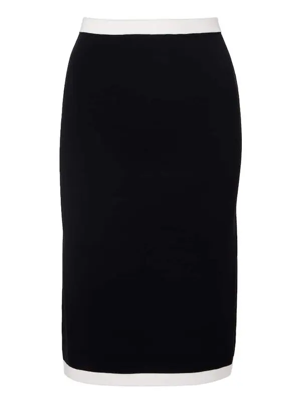 Nina Ricci Ribbed-knit Pencil Skirt - Black