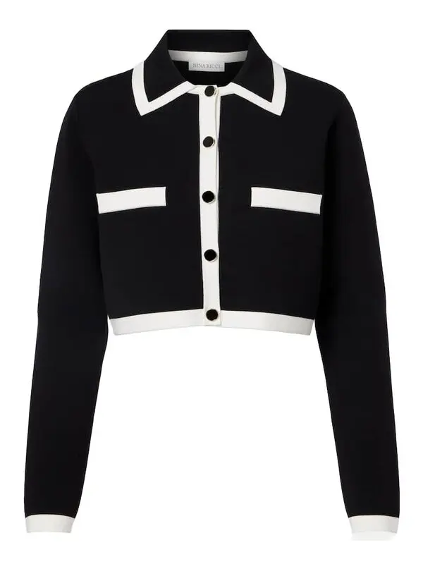 Nina Ricci Cropped Cardigan - Black