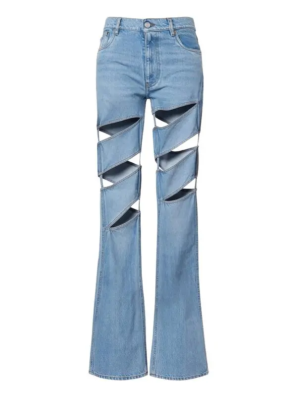Coperni Spiral Straight Leg Jeans - Blue