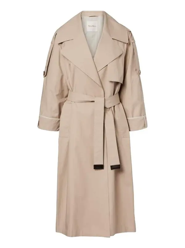 Max Mara Cotton-blend Gabardine Trench Coat - Beige