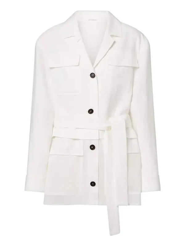 Brunello Cucinelli Belted Jacket - White