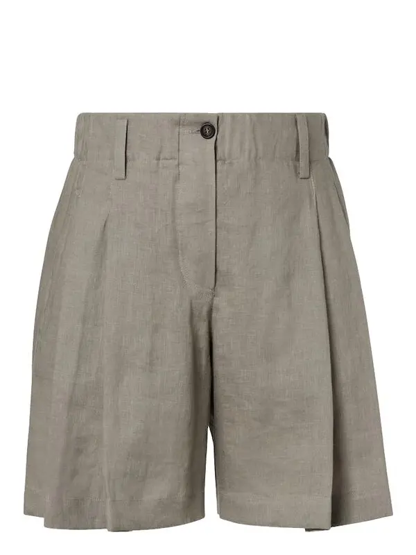 Brunello Cucinelli Linen Shorts - Green