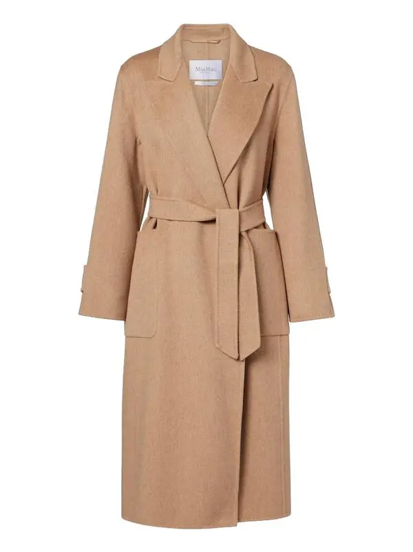 Max Mara Belted Camel Hair Coat - Beige
