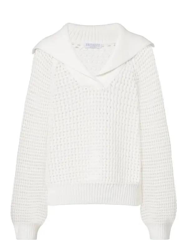 Brunello Cucinelli Cotton-blend Sweater - White