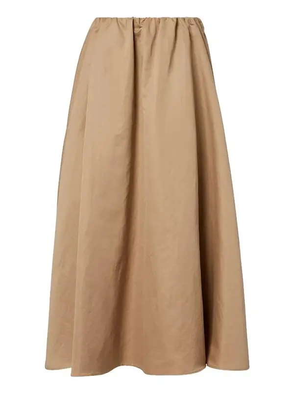 Brunello Cucinelli Cotton-blend Midi Skirt - Beige