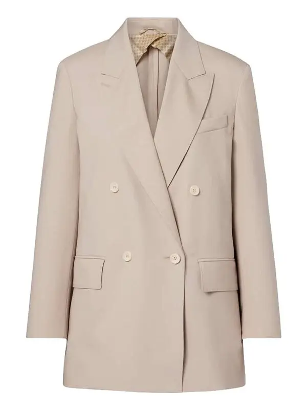 Max Mara Double-breasted Wool-blend Blazer - Beige
