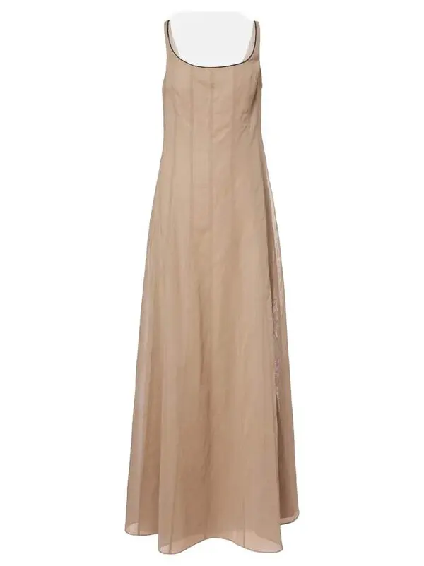 Brunello Cucinelli Cotton Maxi Dress - Beige
