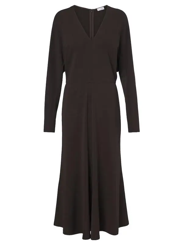 Brunello Cucinelli Monili Midi Dress - Brown