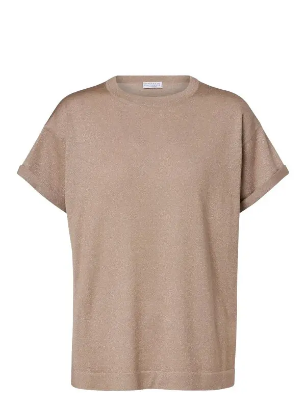 Brunello Cucinelli Cashmere And Silk-blend T-shirt - Beige