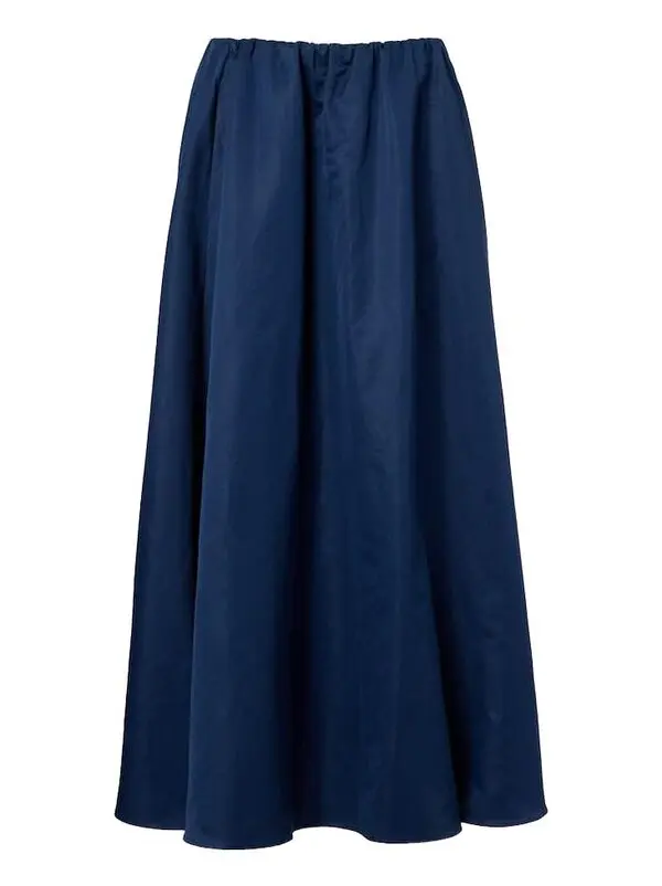 Brunello Cucinelli Cotton-blend Midi Skirt - Blue