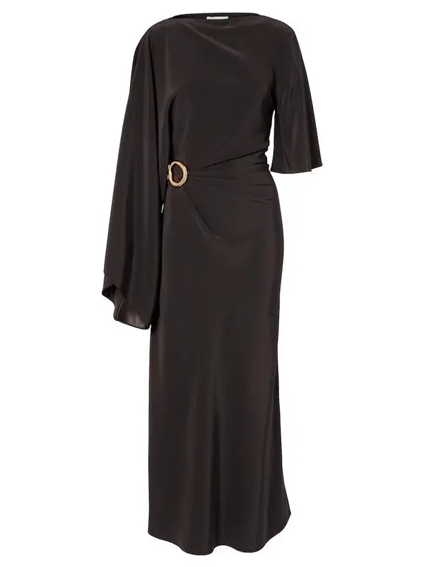 JOSEPH Joya Satin Twill Midi Dress - Brown