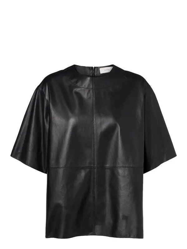 JOSEPH Tanjic Leather Top - Black