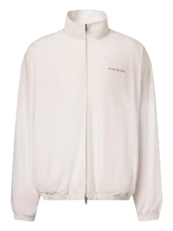 Acne Studios Logo Cotton Poplin Bomber Jacket - White