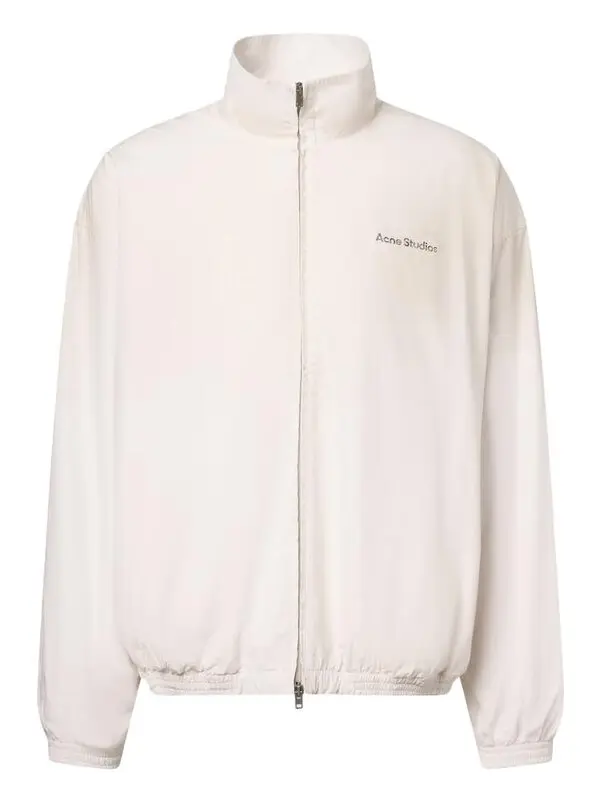 Acne Studios Logo Cotton Poplin Bomber Jacket - White