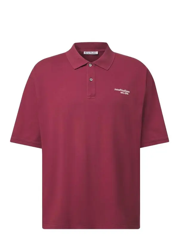 Acne Studios Cotton Piqué Polo Shirt - Burgundy