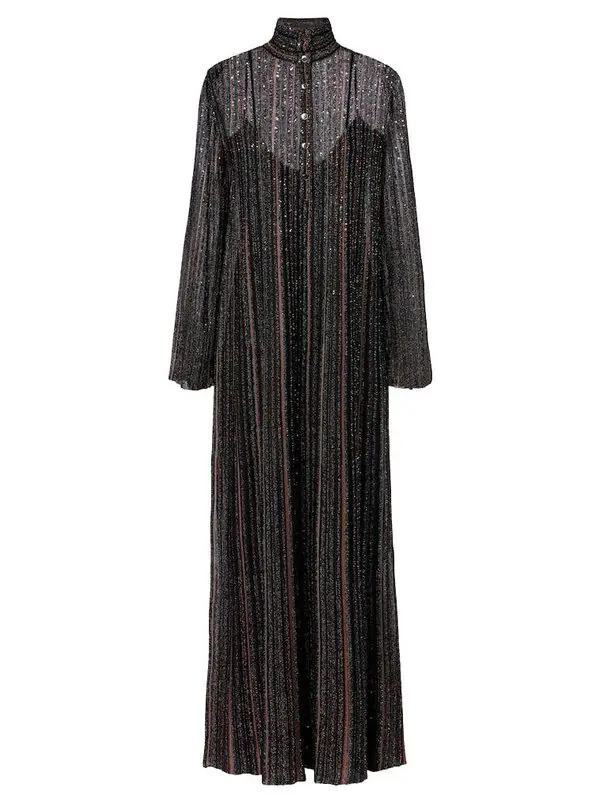 Missoni Sequined Lamé Maxi Dress - Brown