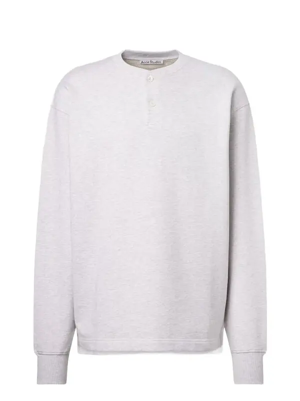 Acne Studios Logo Embroidered Cotton-blend Sweatshirt - Grey