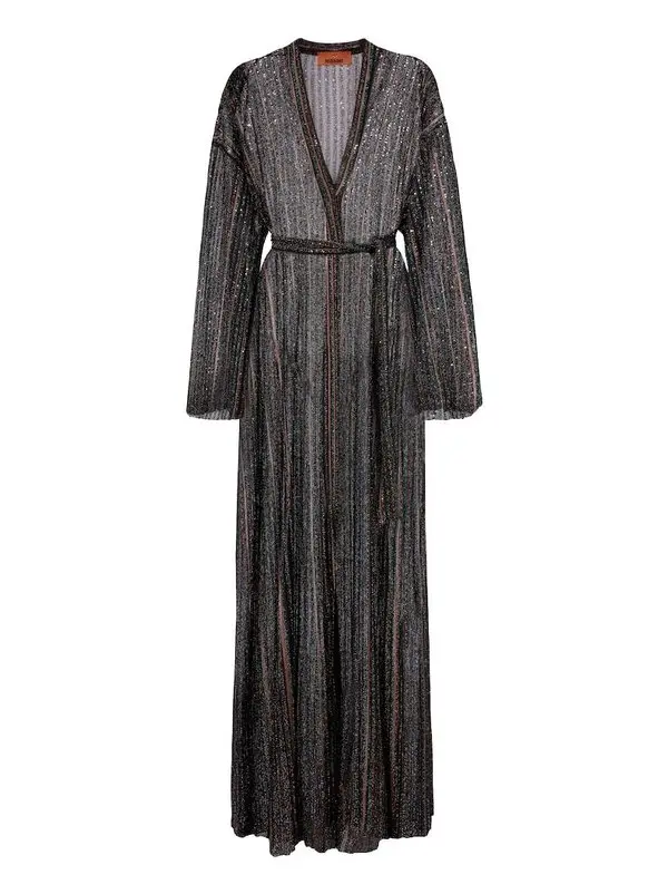 Missoni Chevron Lamé Cardigan - Brown