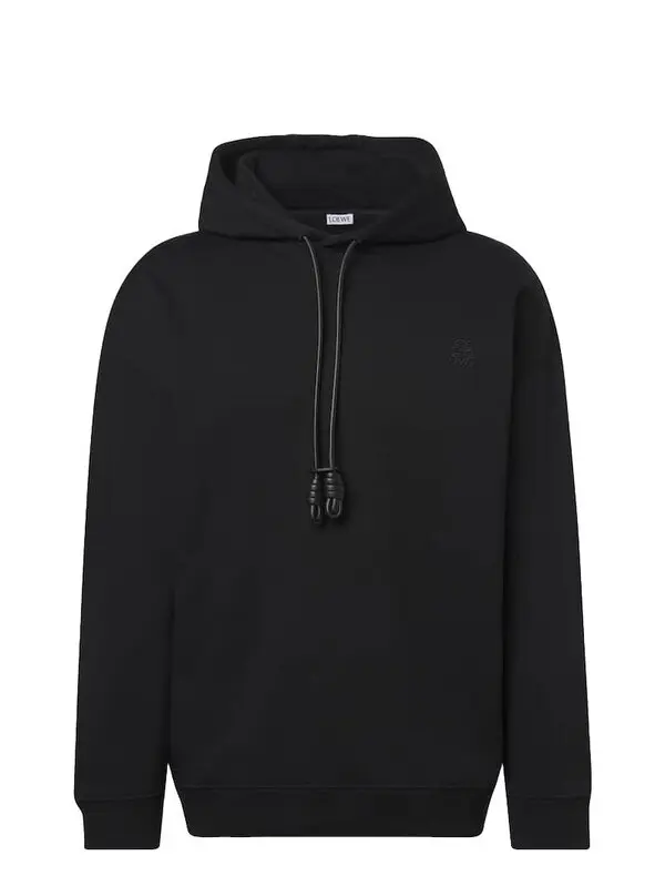 Loewe Anagram Cotton Jersey Hoodie - Black