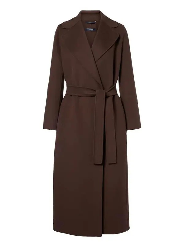 Max Mara Poldo Virgin Wool Wrap Coat - Brown