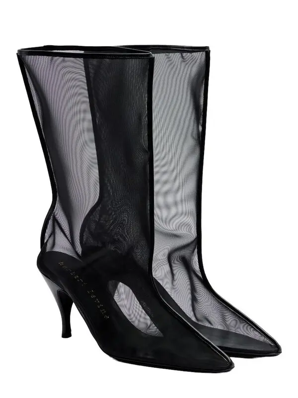 HERBERT LEVINE 80 Mesh Mid-calf Boots - Black