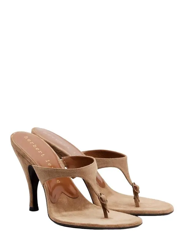 HERBERT LEVINE Kiss And Tell 100 Suede Mules - Beige