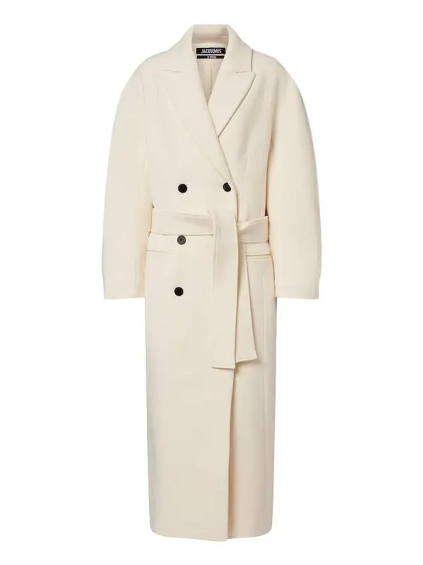 Jacquemus Virgin Wool Double-breasted Coat - White