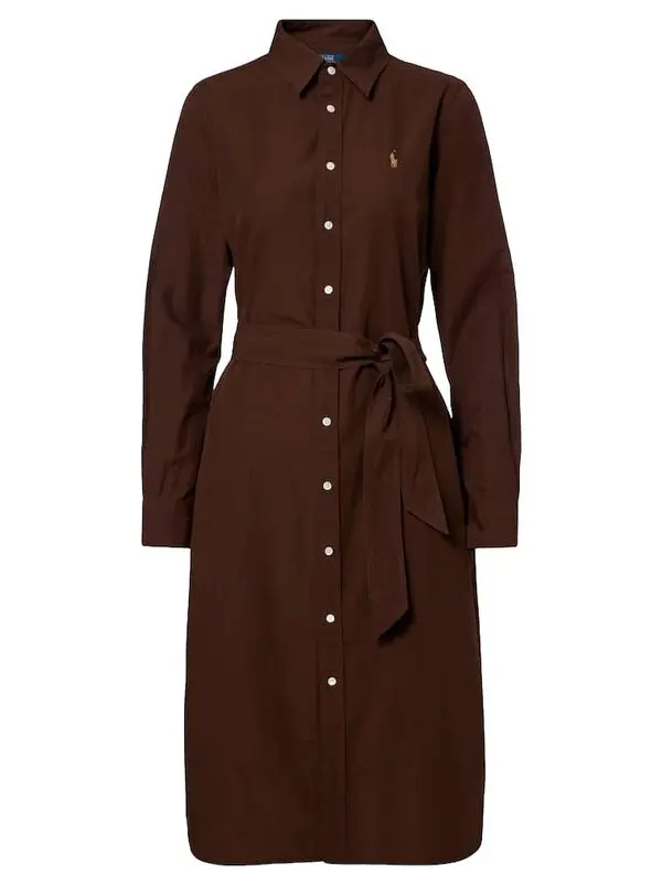 Polo Ralph Lauren Cotton And Linen Shirt Dress - Brown