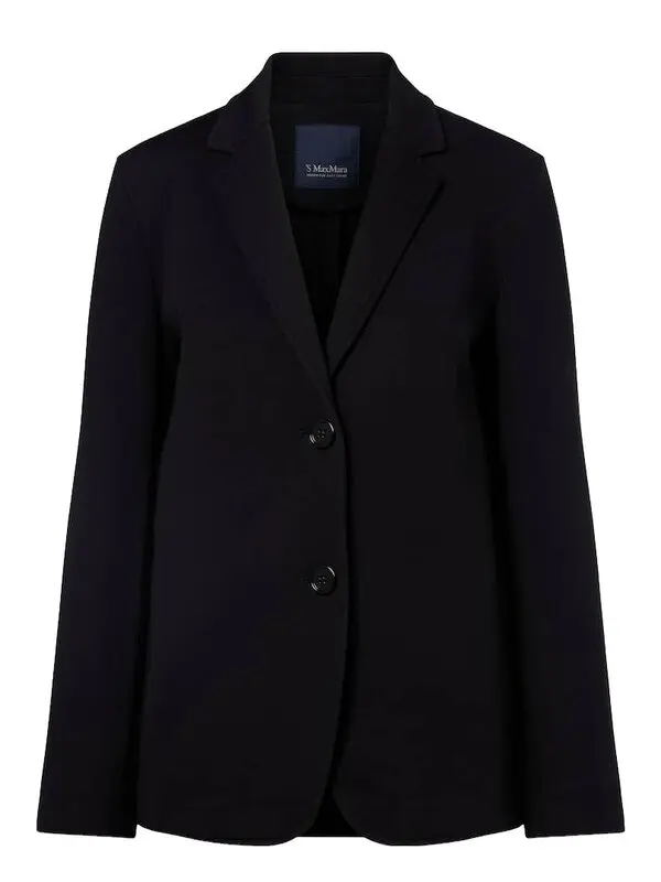 Max Mara Matollo Cotton-blend Jersey Blazer - Black