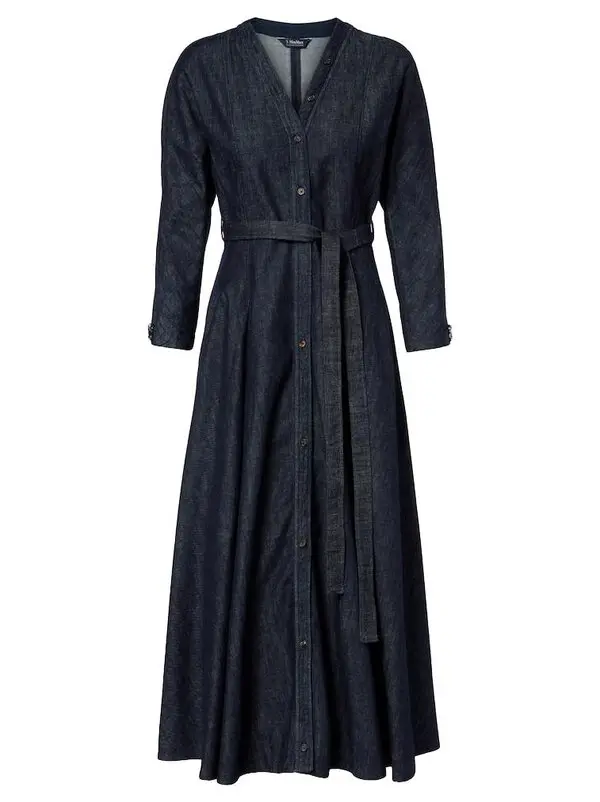 Max Mara Ambra Denim Wrap Dress - Blue