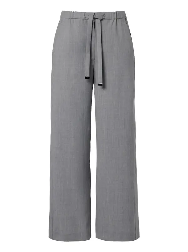 Max Mara Baia Wool-blend Wide-leg Pants - Grey