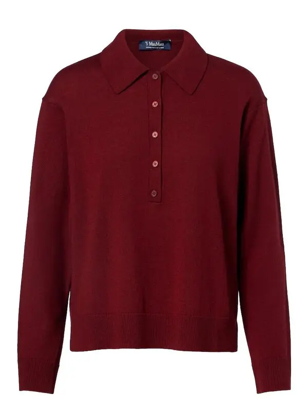 Max Mara Frisia Wool Polo Sweater - Red