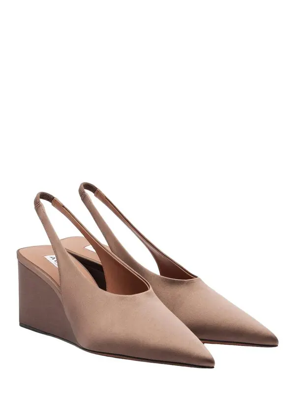 Alaïa Cube 75 Slingback Wedges - Brown