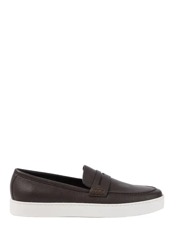Manolo Blahnik Ellis Leather Loafers - Brown